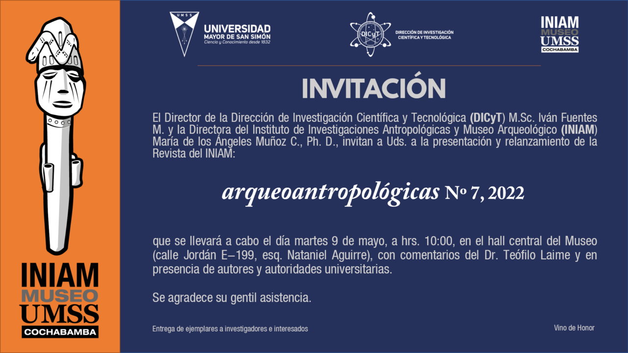 Presentación revista arqueoantropológicas N°7 (2022) | Museo UMSS